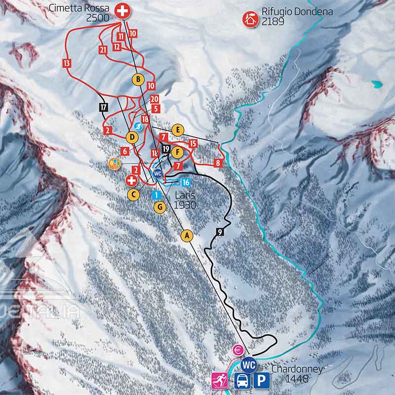 Mappa impianti e cartina delle piste. Skirama Champorcher Champorcher ... Mappa impianti e cartina delle piste. Skirama Champorcher Champorcher ...